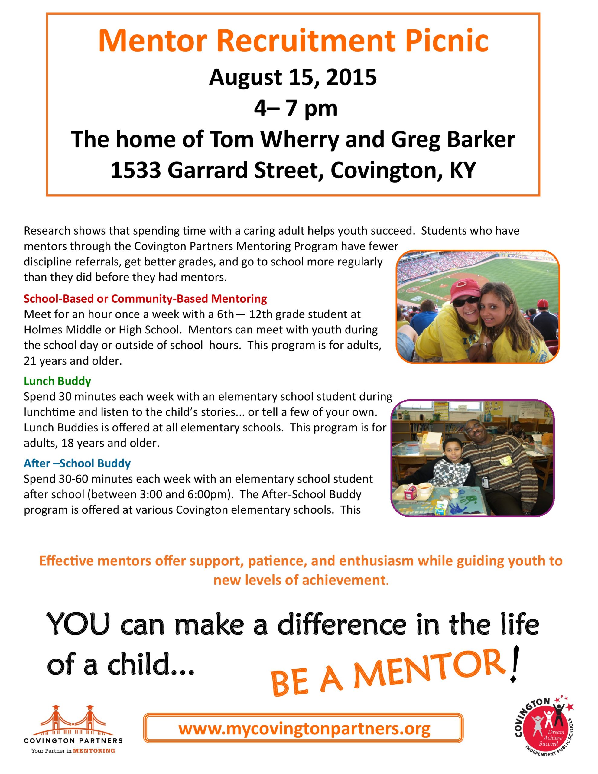 Covington Partners Looking for Mentors for Students - LINK nky