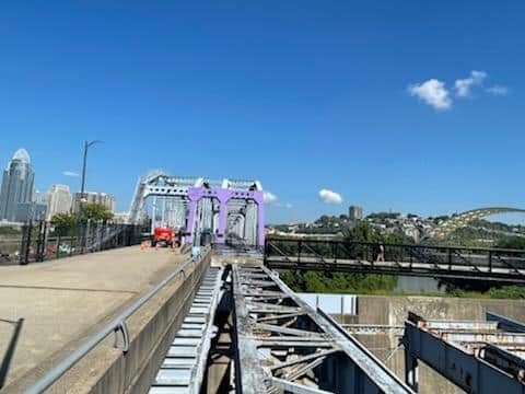 Purple People Bridge gets fresh coat in honor of 150th birthday - LINK nky