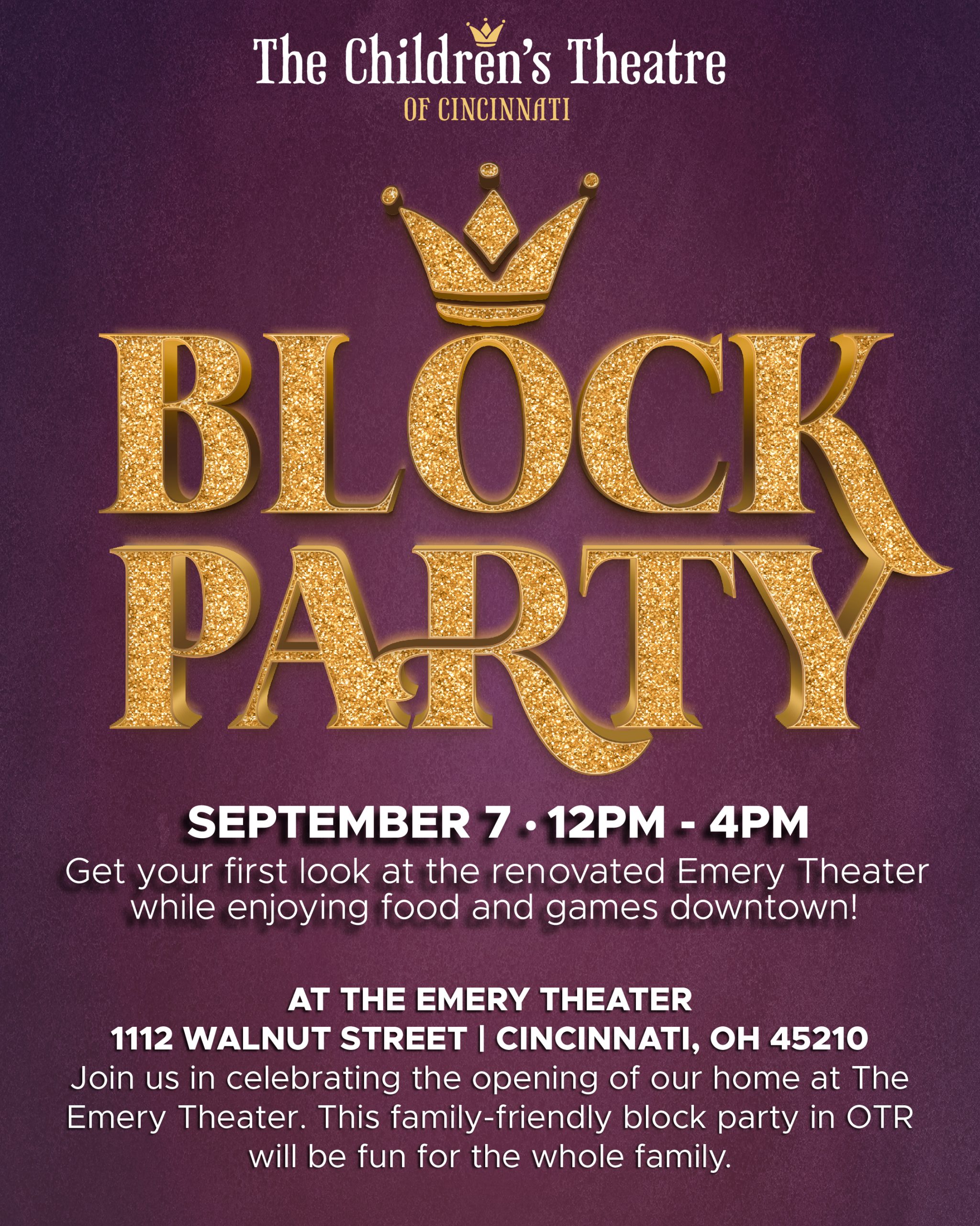 Press release: Family-friendly block party at The Emery Theater - LINK nky