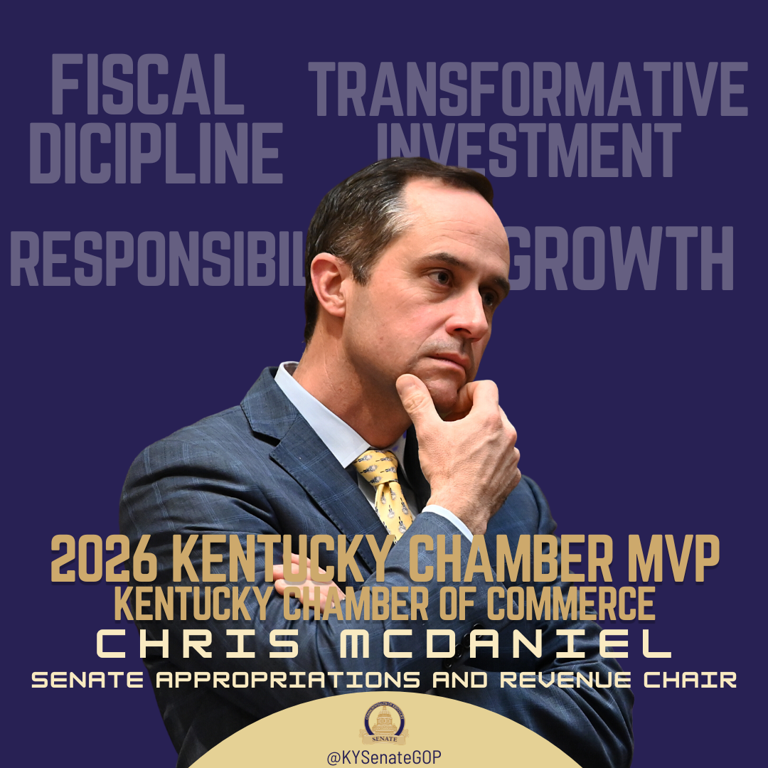 Press release: SEN. CHRIS MCDANIEL RECOGNIZED AS KENTUCKY CHAMBER MVP ...