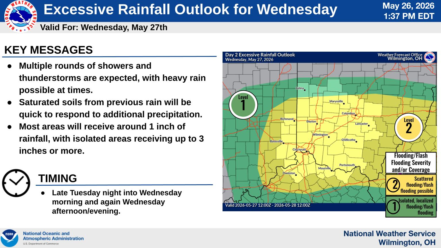 Flood watch in effect until late Wednesday night